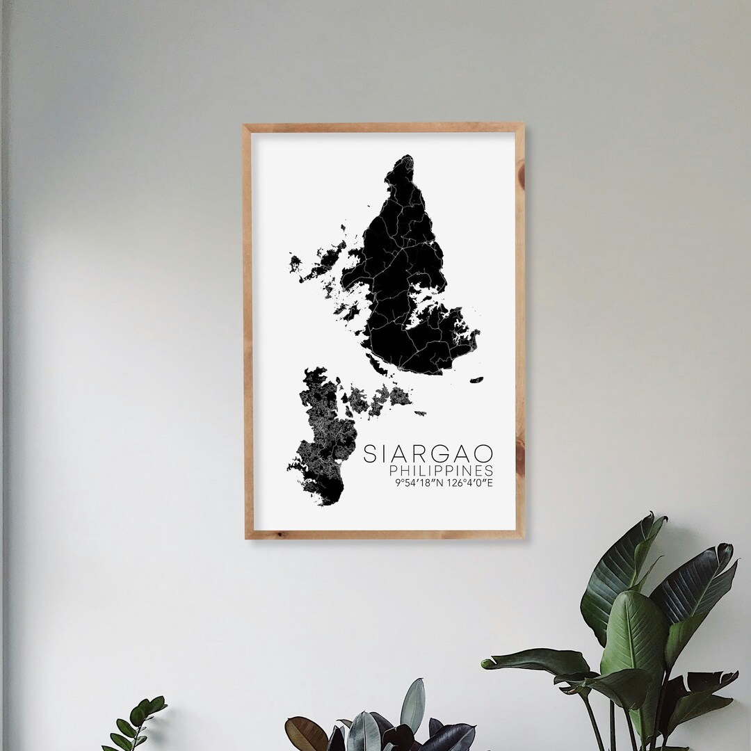 Siargao Map Art Minimalist Wall Art Modern City Map Decor Printable Wall Art Digital Download ...