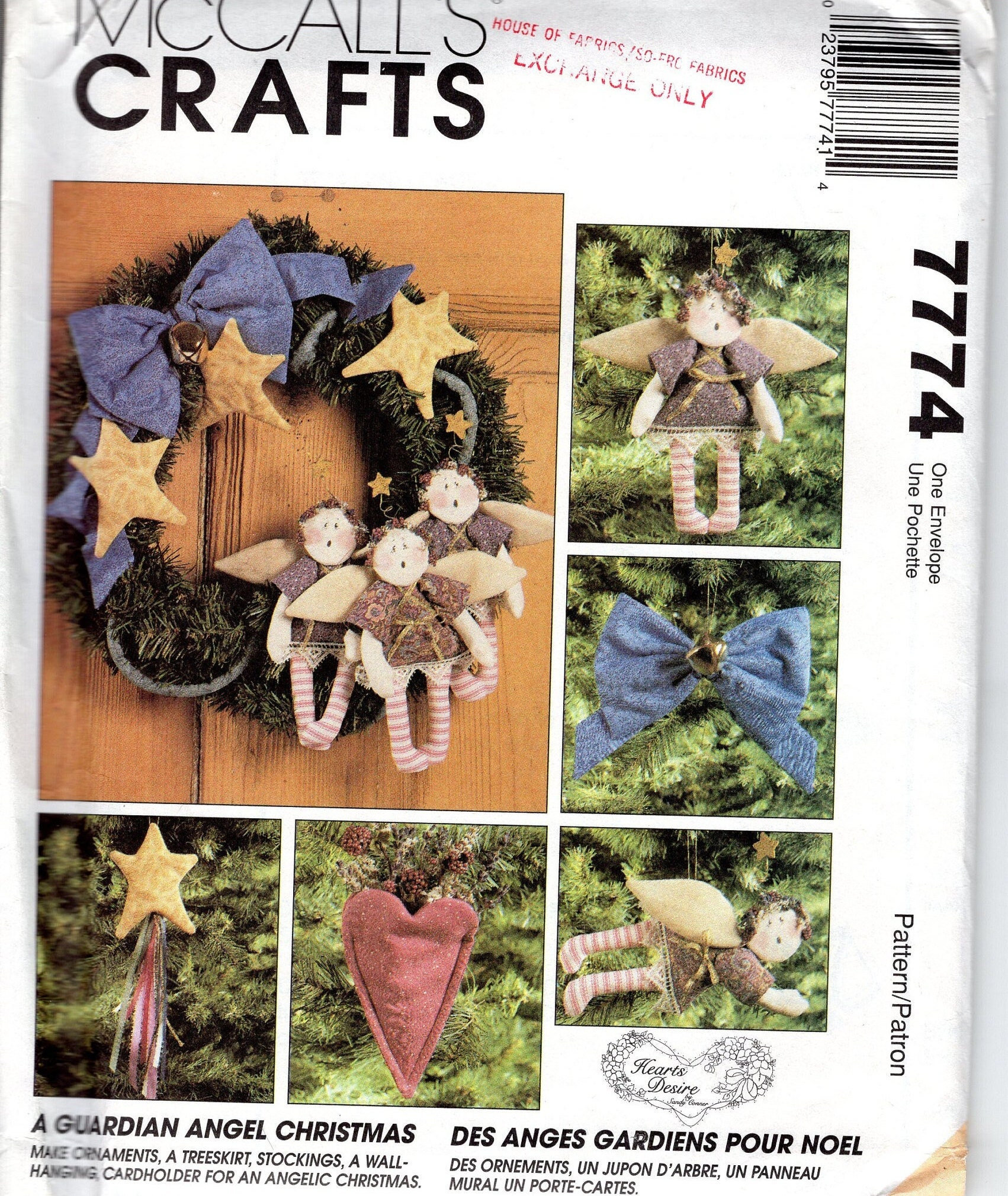 Mccall's Crafts 7774 Guardian Angel Christmas ornaments, Tree Skirt ...