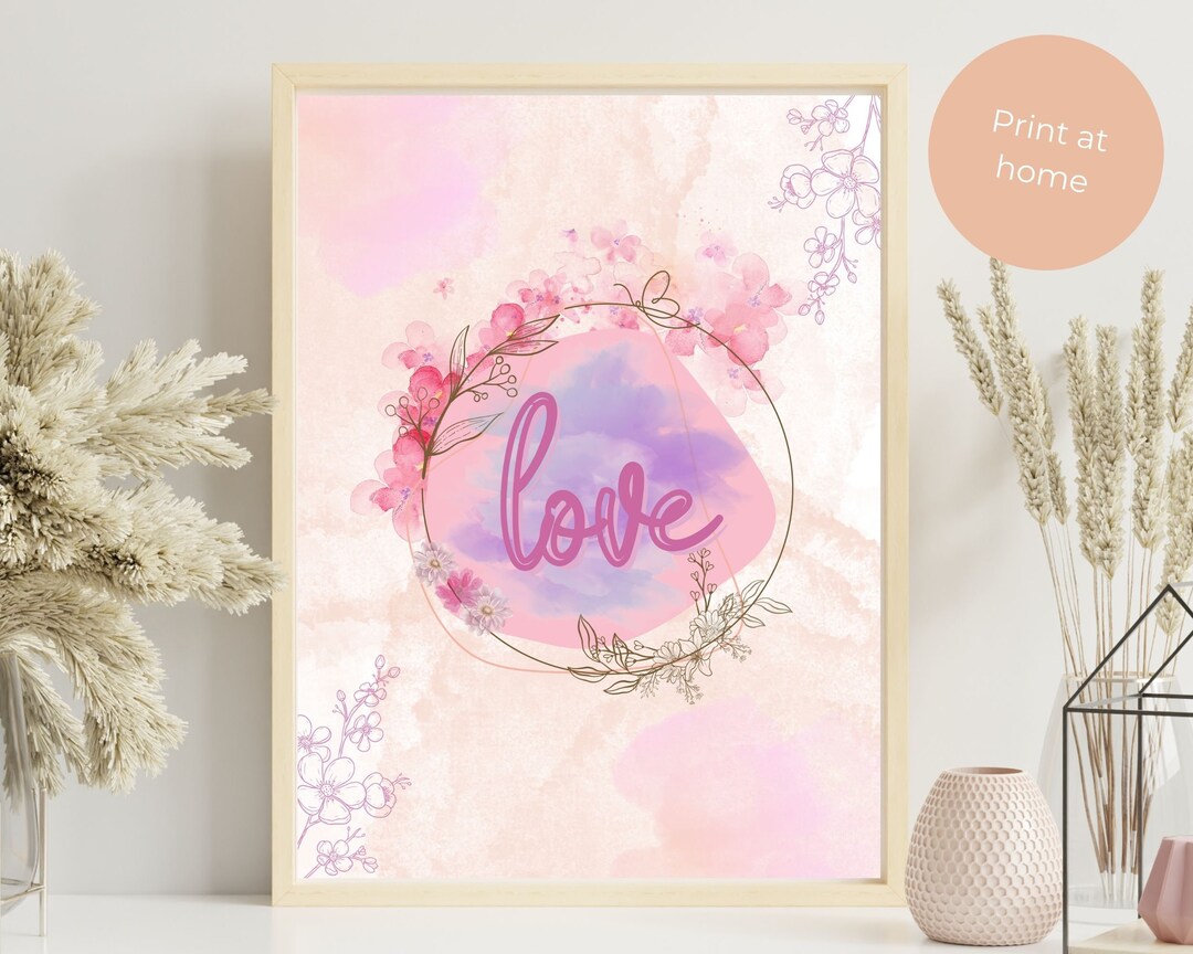 Printable Valentine Decor, Love Print, Love Poster, Love Digital Print ...