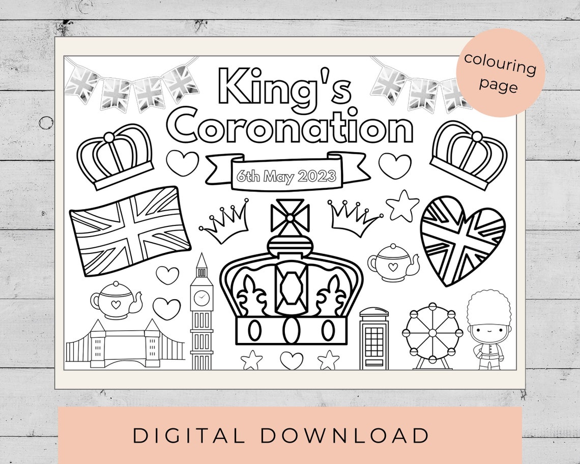 King Charles III Coronation Colouring Pages, Coronation Activity Bundle ...