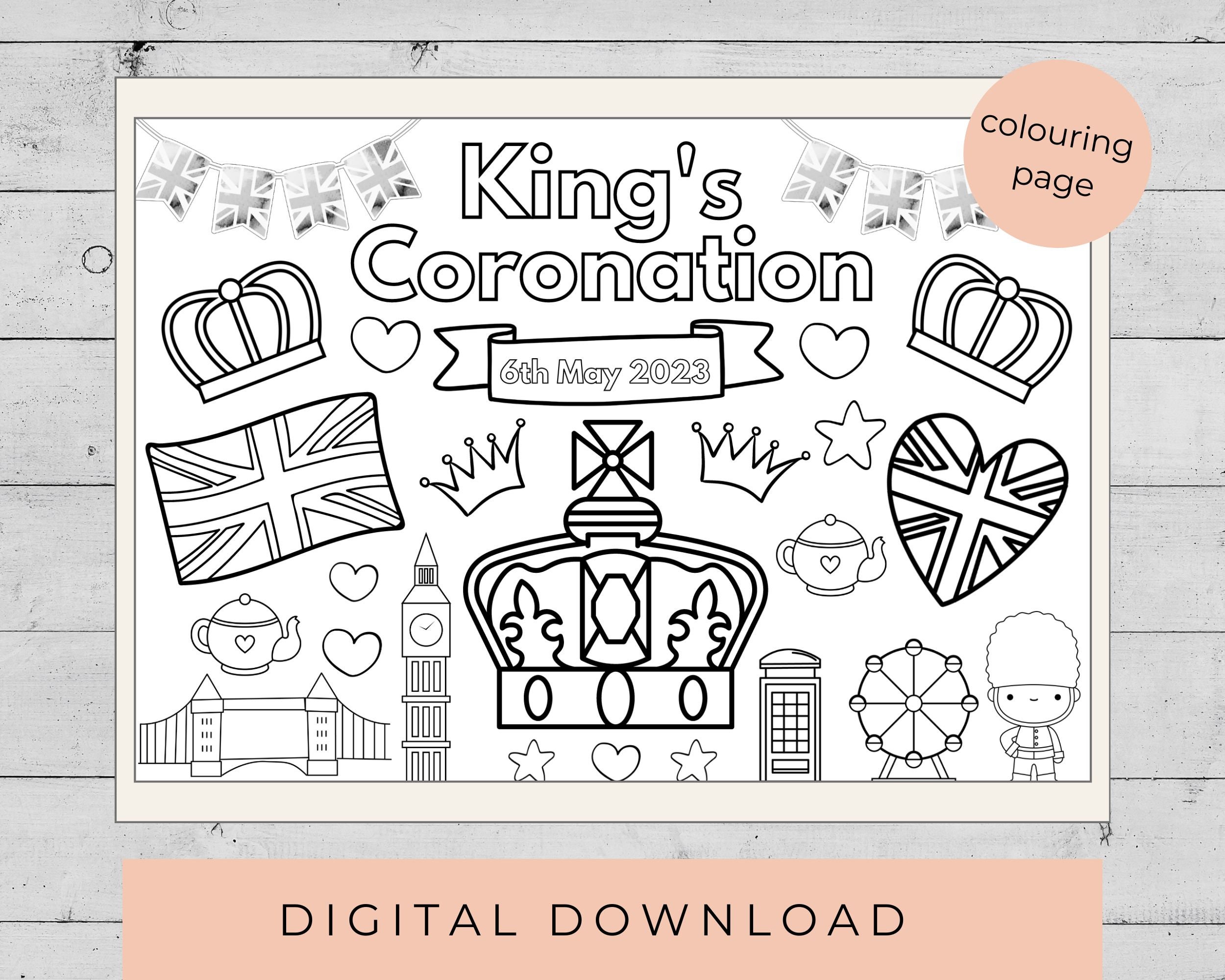 King Charles III Coronation Colouring Pages, Coronation Activity Bundle ...