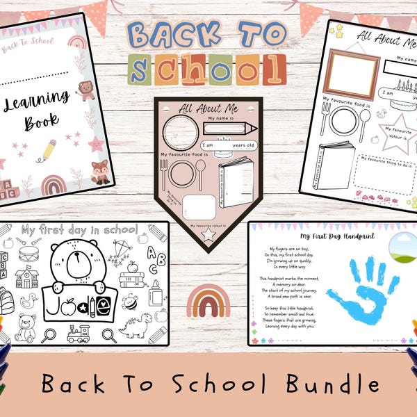 Back to School Bundle Personalized Learning Book, Crafts, and ...