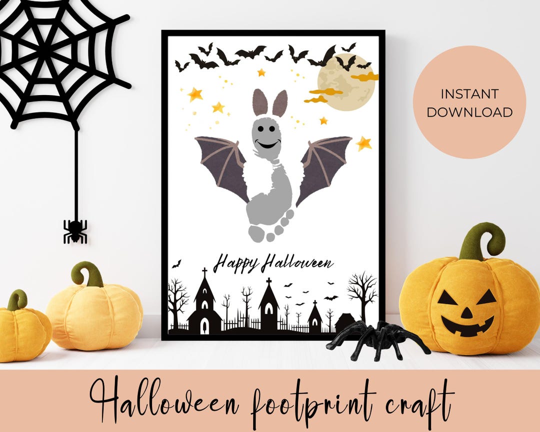 Footprint Bat Craft | Halloween Keepsake for Kids & Toddlers ...