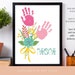 Mother's Day Handprint, Art Print, Floral Bouquet, Mom Mum Grandmas ...
