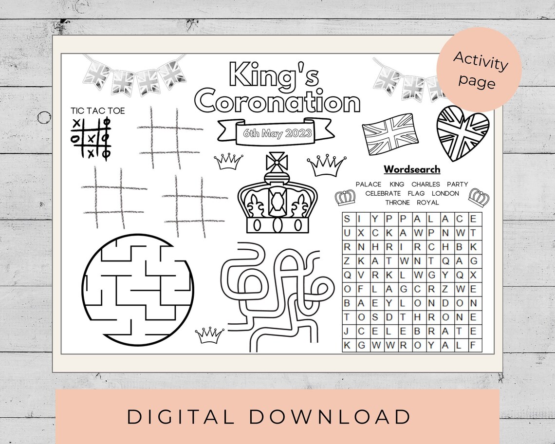 King Charles III Coronation Colouring Pages, Coronation Activity Bundle ...
