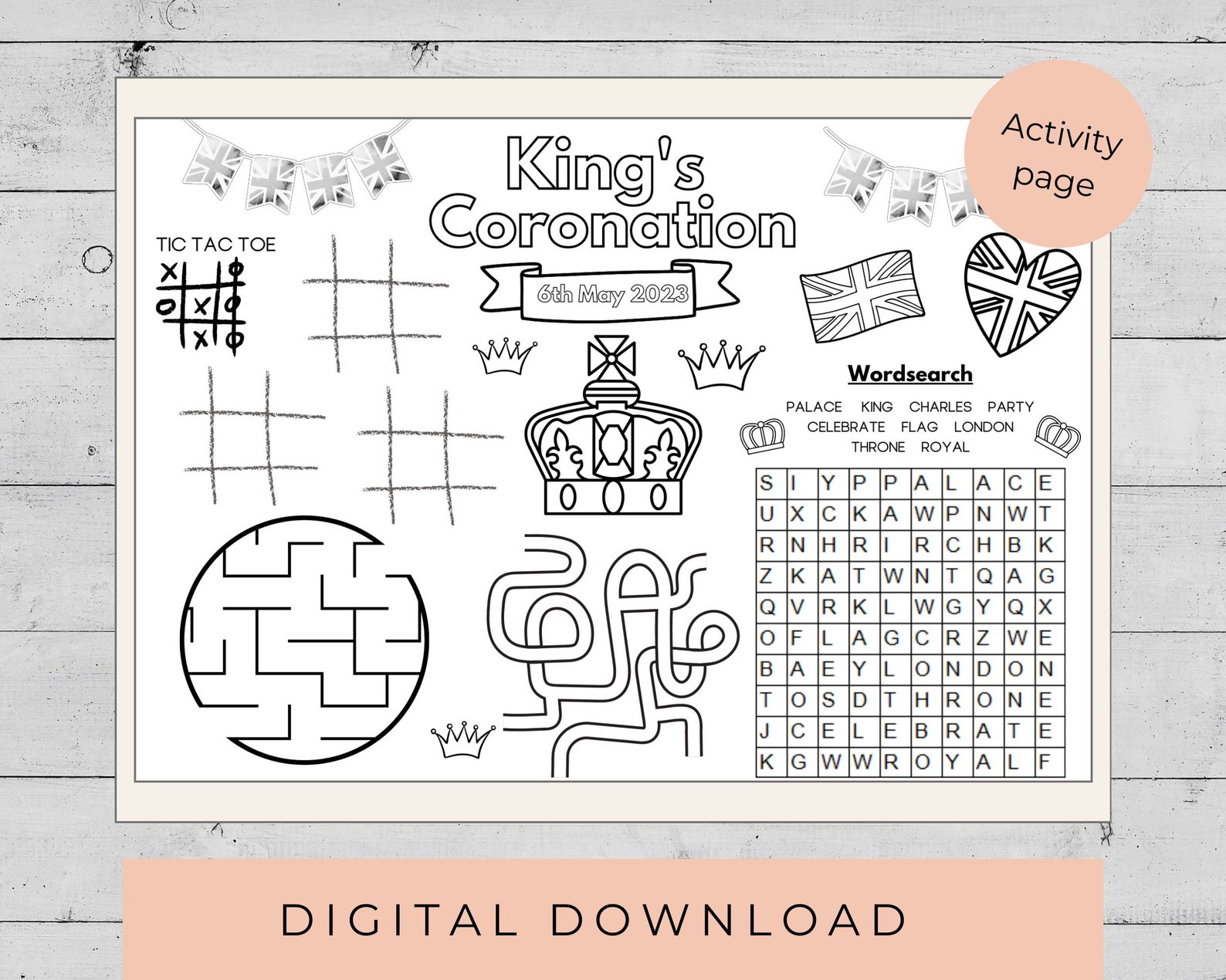 King Charles III Coronation Colouring Pages, Coronation Activity Bundle ...