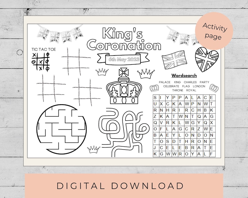 King Charles III Coronation Colouring Pages, Coronation Activity Bundle ...