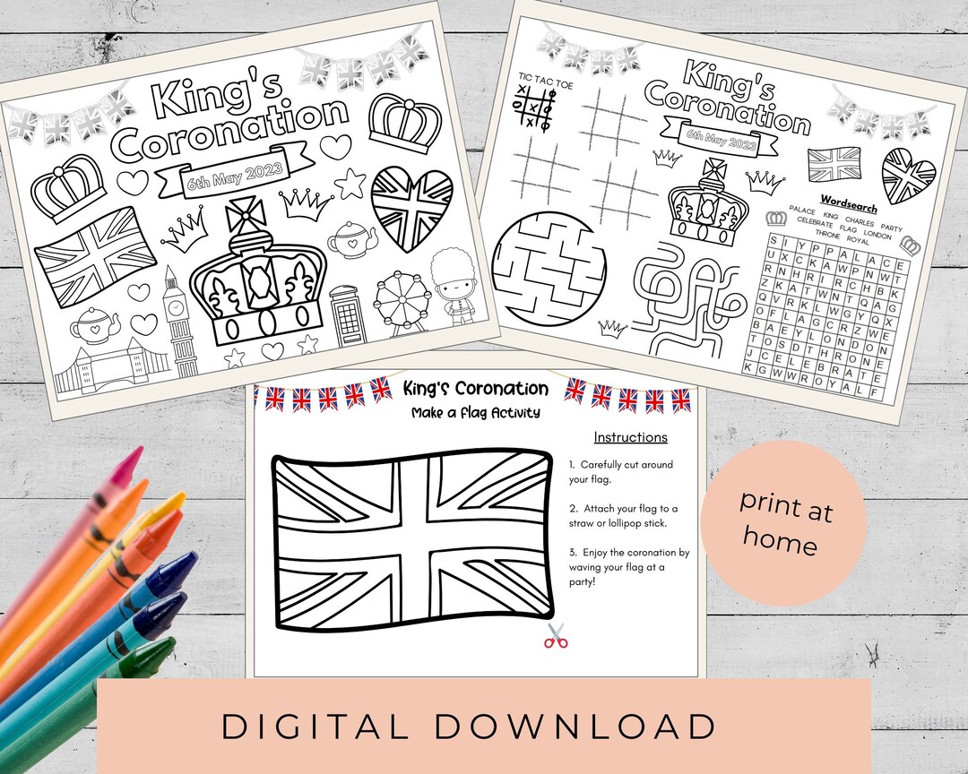King Charles III Coronation Colouring Pages, Coronation Activity Bundle ...