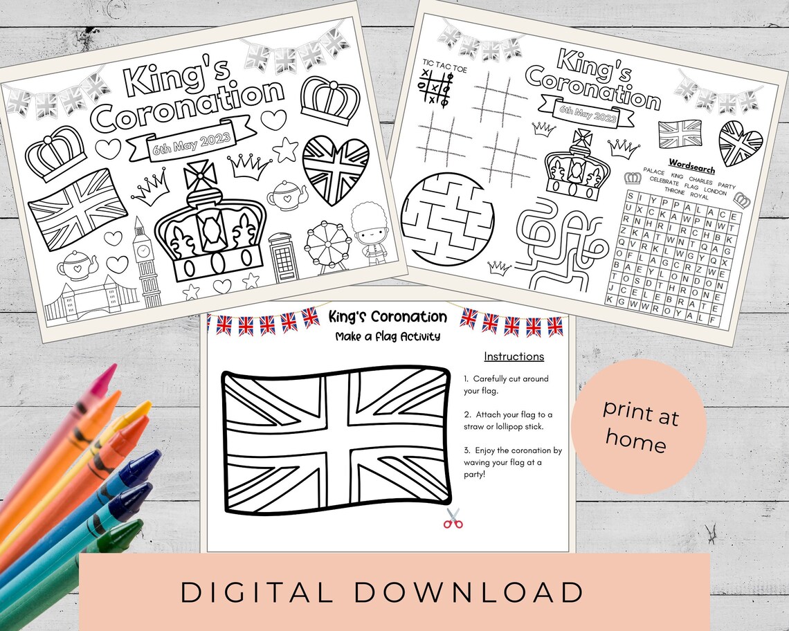 King Charles III Coronation Colouring Pages, Coronation Activity Bundle ...