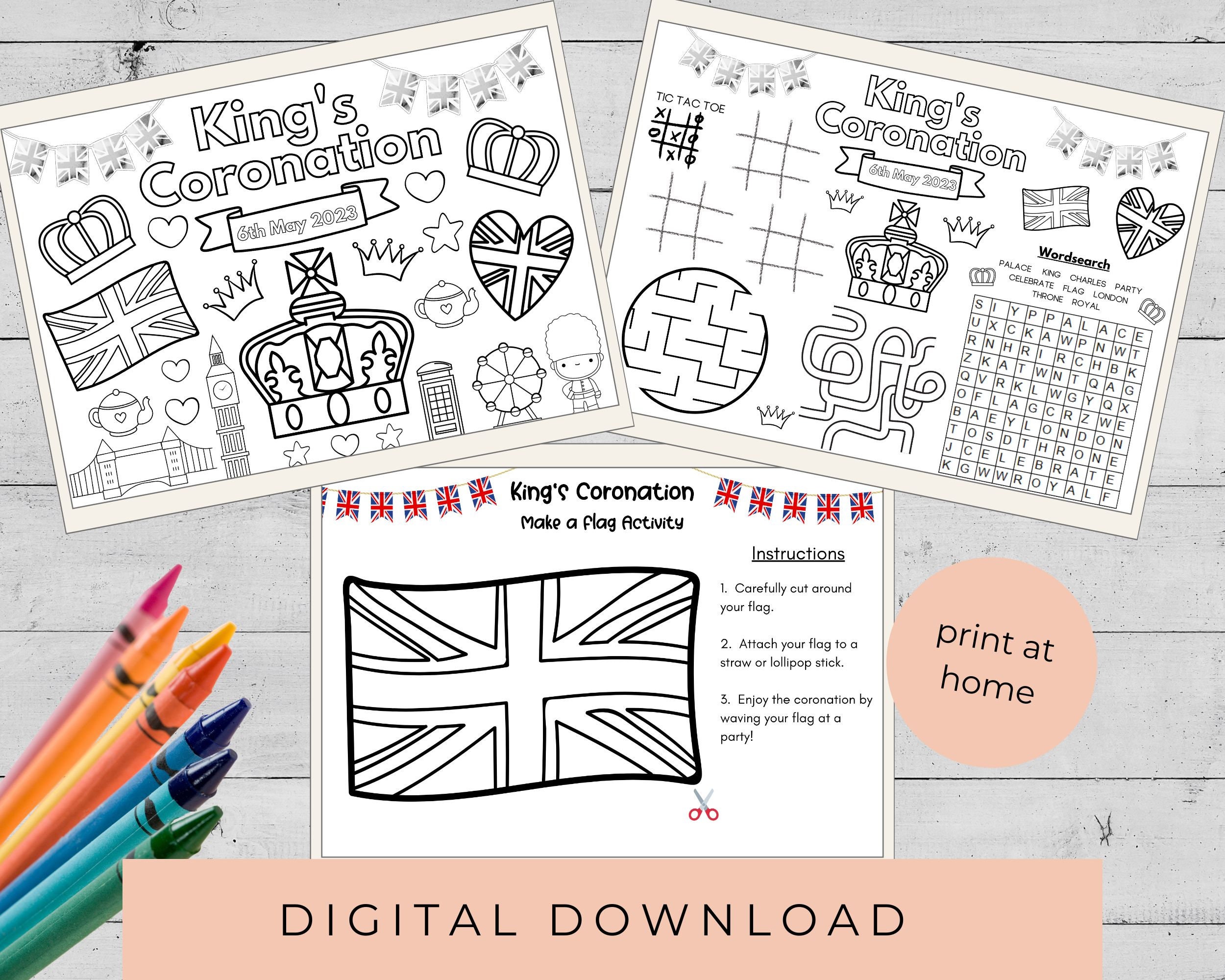 King Charles III Coronation Colouring Pages, Coronation Activity Bundle ...