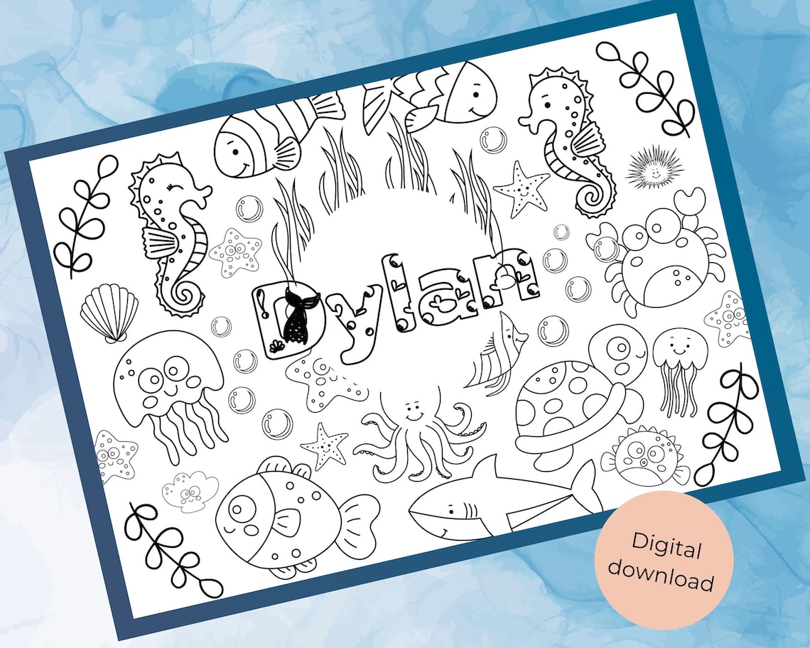 Editable Under the Sea Colouring Page, Placemat Colouring Page, Under ...