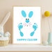 Easter Bunny Footprint Craft, Footprint Art, Easter Bunny Printable ...