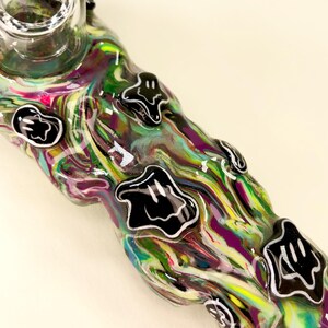 Smoking Pipe Trippy Rainbow Smile Unique Gifts Handmade Glass Polymer ...