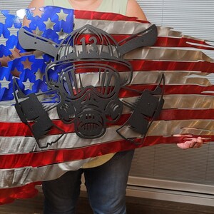 Tattered American Flag Fireman Tribute - Etsy