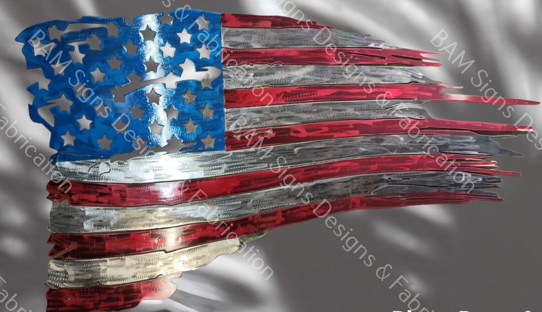 Tattered American Flag - Etsy