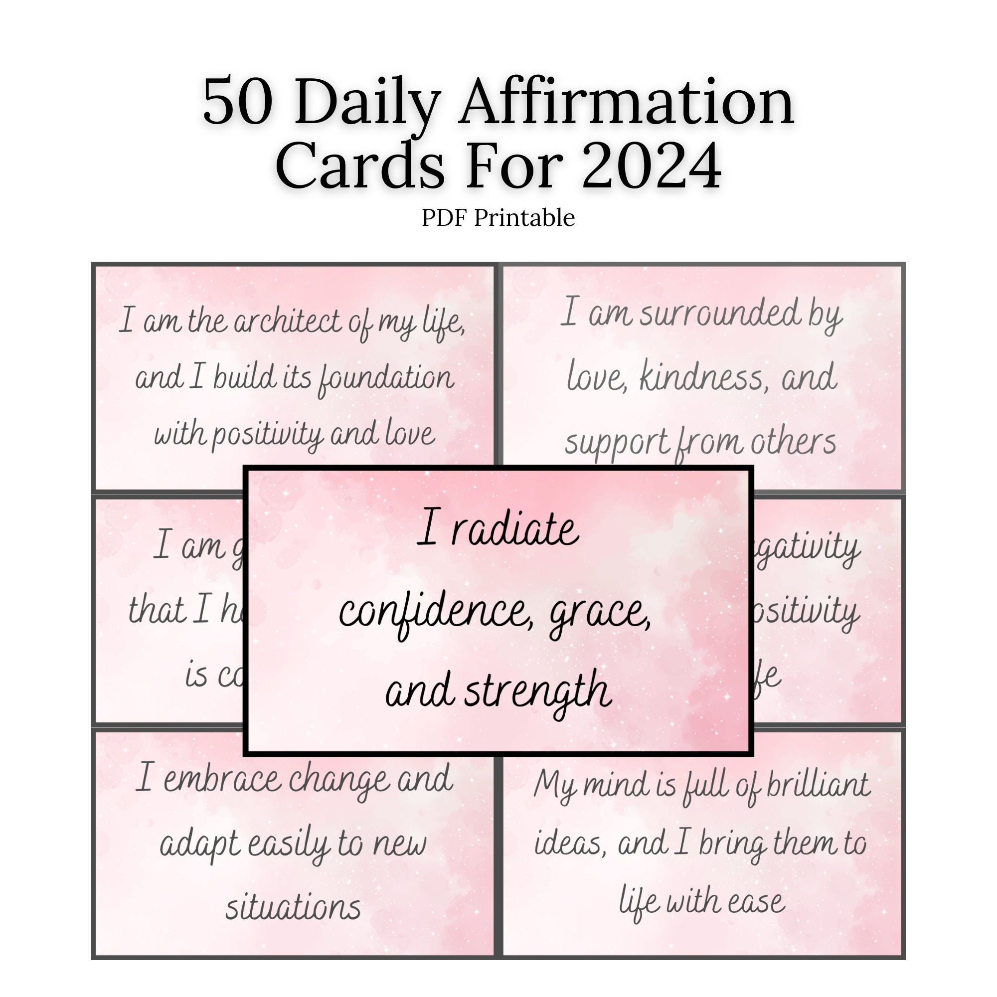 50 Daily Affirmations for 2024 - Etsy