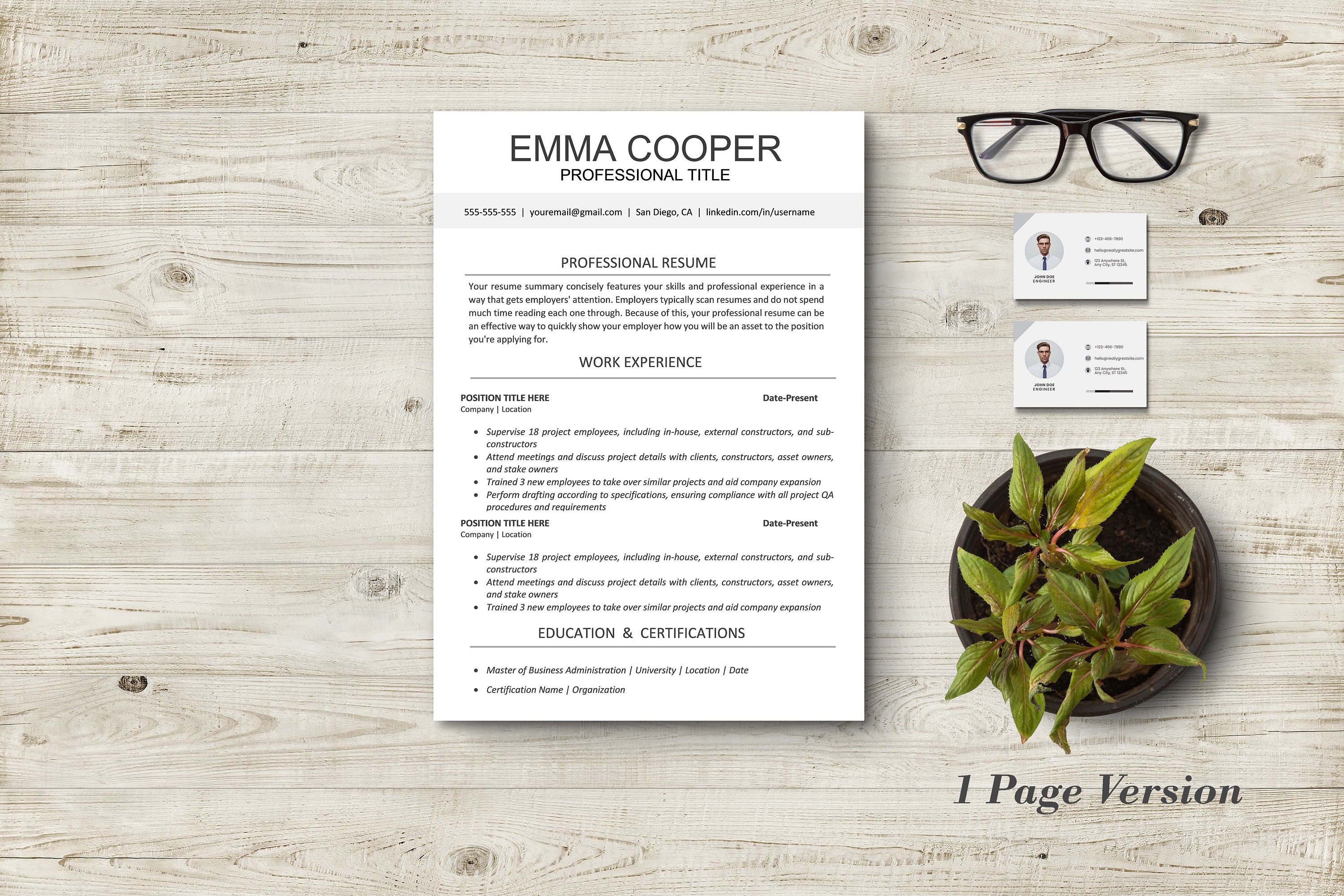 Plantilla de CV ATS Friendly para Word Plantilla de CV de - Etsy México