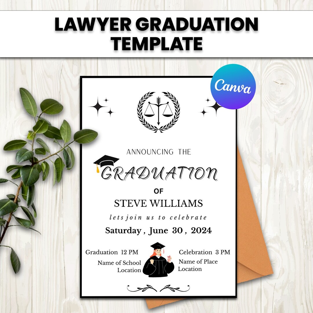 Law School Graduation Party Invitation, Lawyer Paralegal Graduation ...