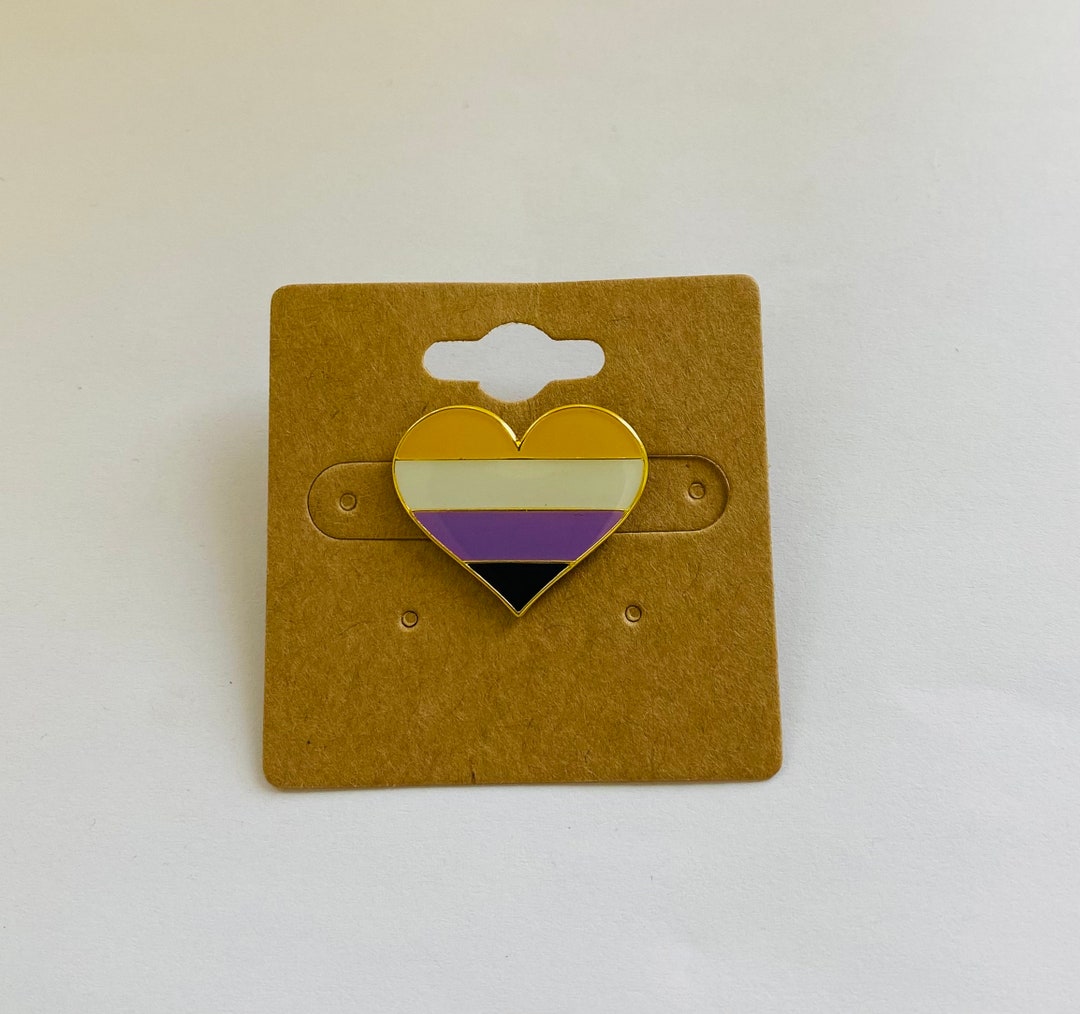 Non Binary Heart Flag Pin / LGBTQ Pin - Etsy