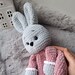 Handmade Pink Bunny Lovey, Crochet Plush Bunny Crib Toy, Plush Cuddly ...