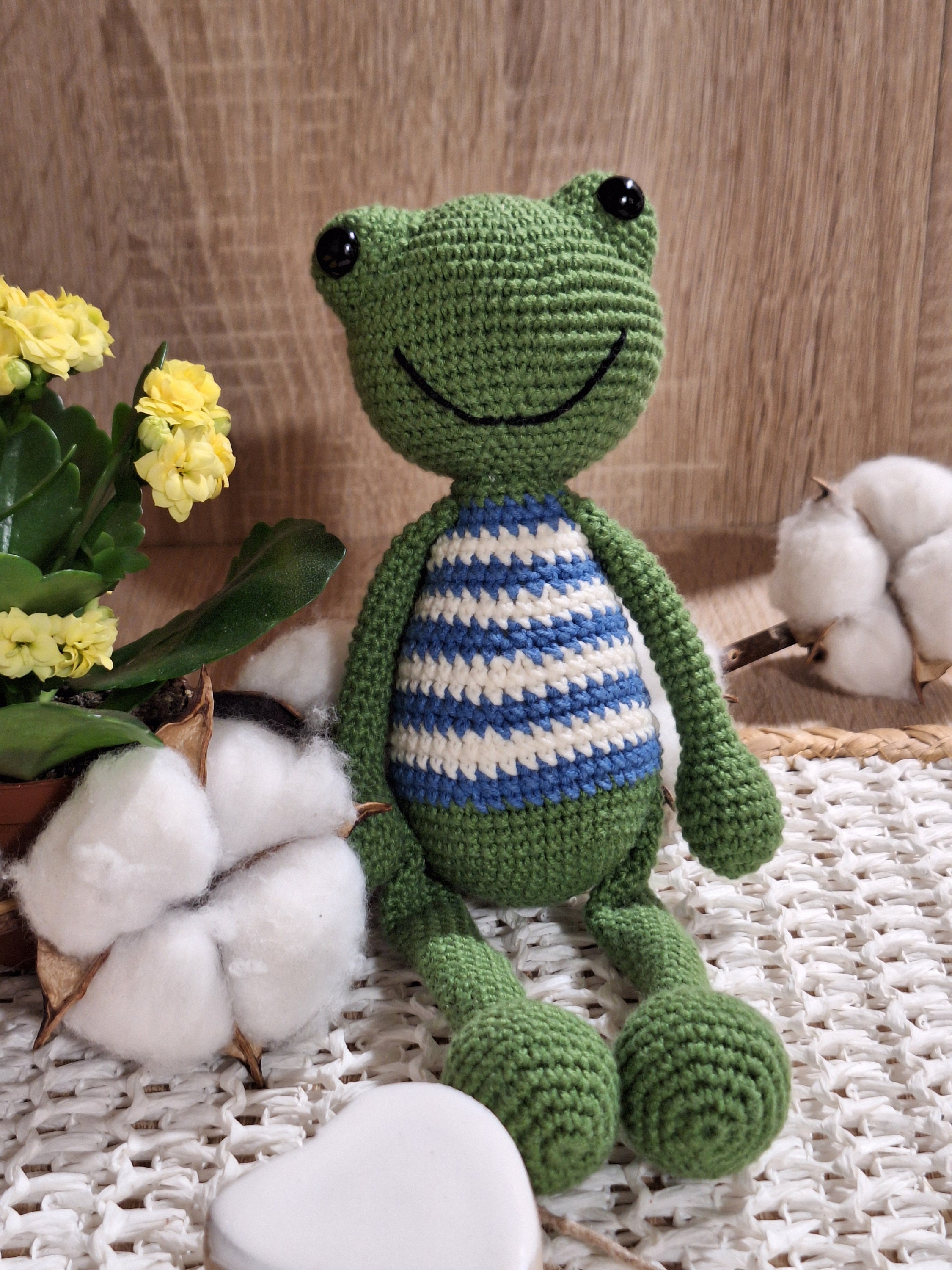 Crochet Frog Stuffed Animal, Frog Gift for Children, Handmade Frog Toy ...