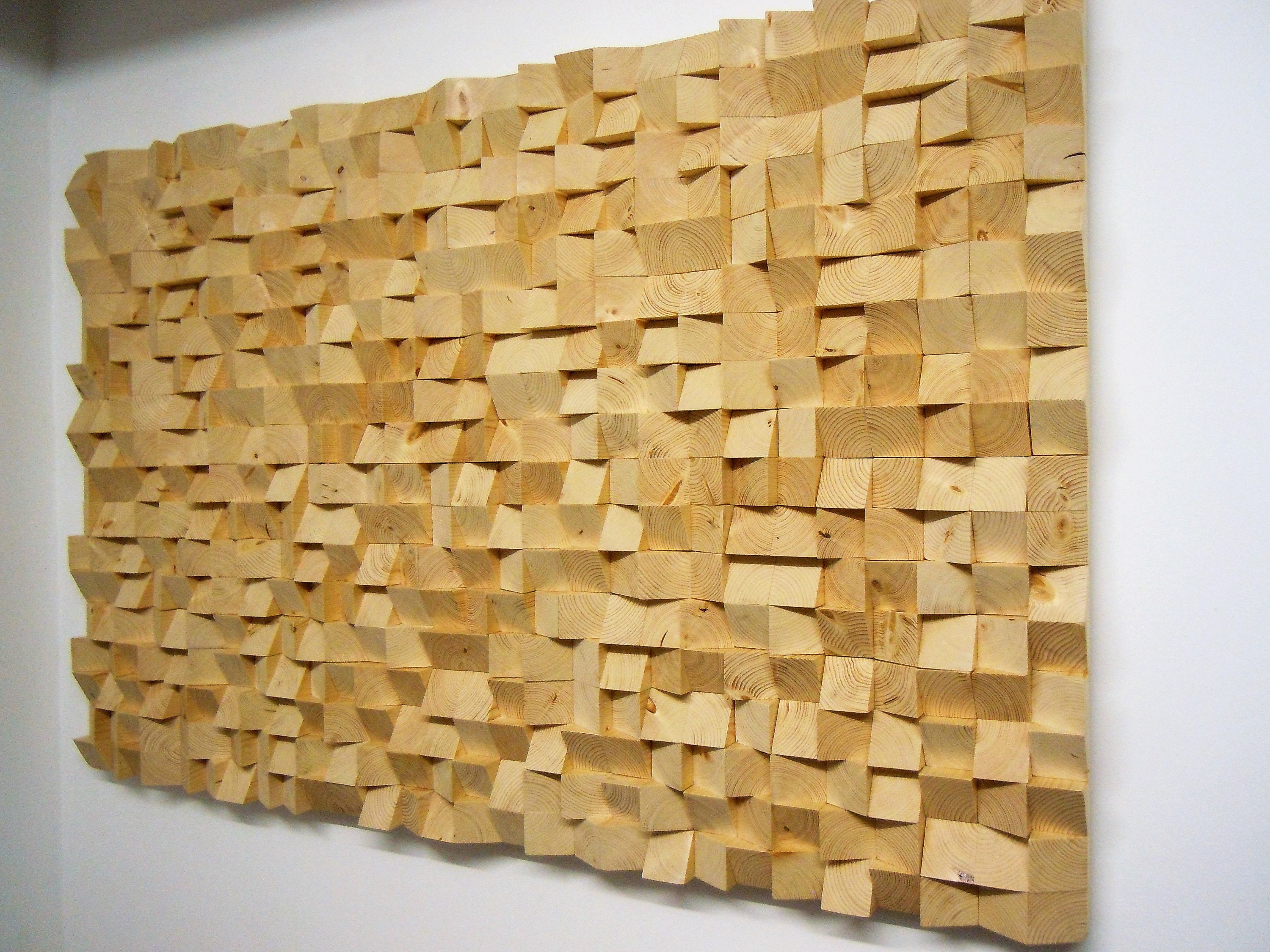Wooden 3D Wall Art Made From Pine Wood Blocks, 125cm X 80cm - Etsy