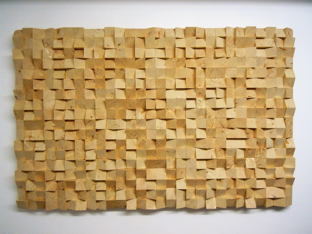 Wooden 3D Wall Art Made From Pine Wood Blocks, 125cm X 80cm - Etsy