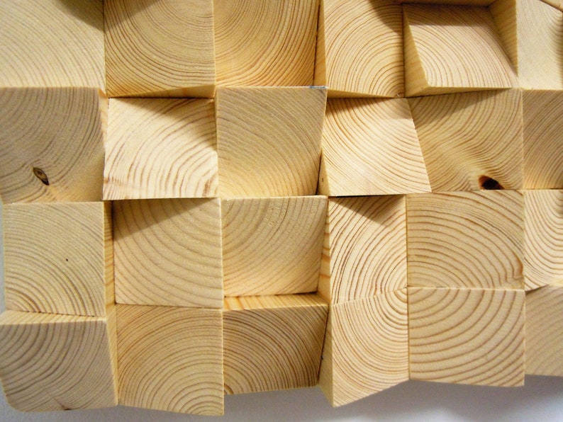Wooden 3D Wall Art Made From Pine Wood Blocks, 125cm X 80cm - Etsy