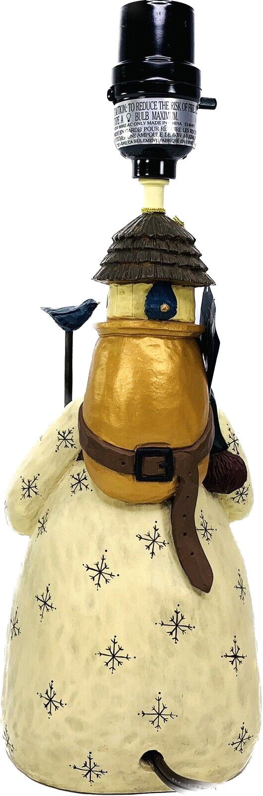 Williraye Studio Snowman Lamp & Shade Broom Bluebirds Folk - Etsy