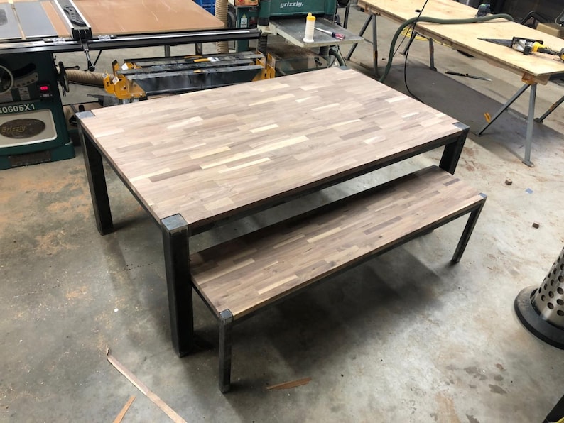Distressed Walnut Butcher Block Desk Top: 1.25" Thick Table Top - Etsy