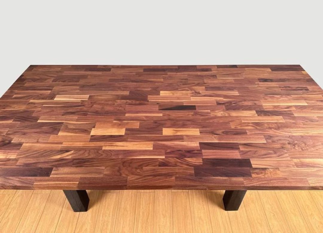 Distressed Walnut Butcher Block Desk Top, Butcher Block Table Top, 1.25 ...