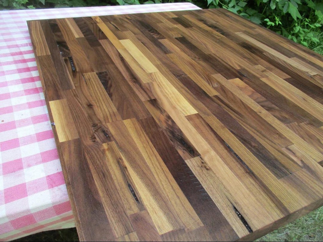 Distressed Walnut Butcher Block Cafe Table - DIY Finish - Etsy
