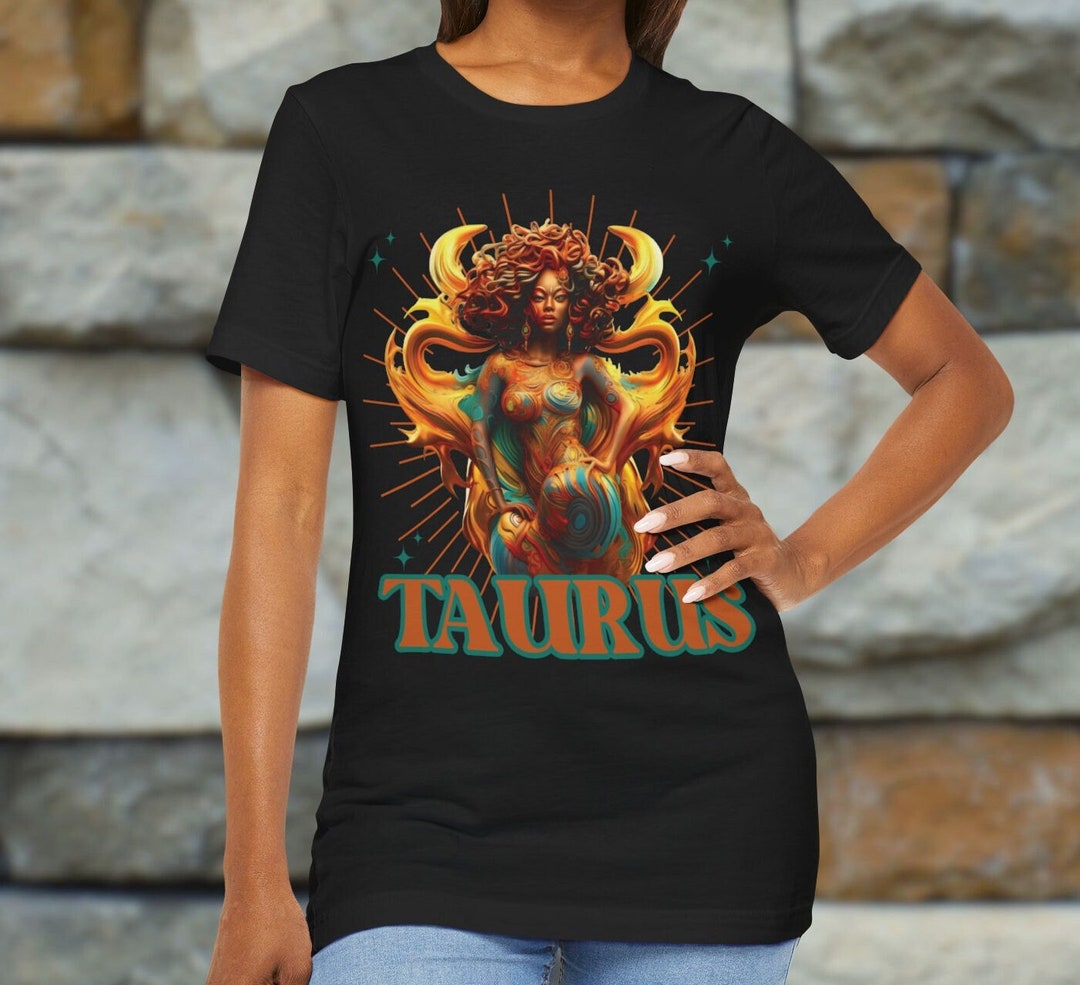 Black Taurus Zodiac Birthday Shirt Taurus T-shirt Gift for Her Taurus ...