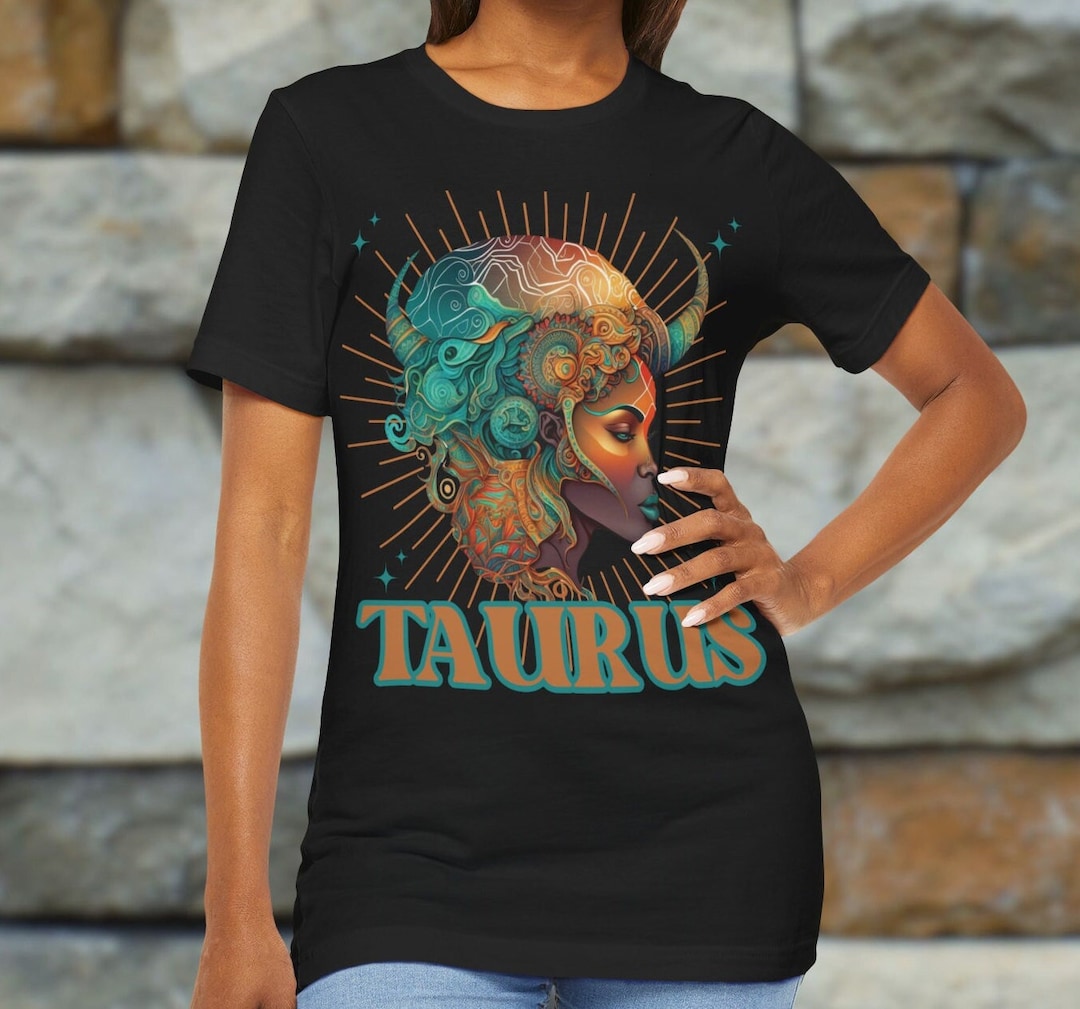 Black Taurus Zodiac Birthday Shirt Taurus T-shirt Gift for Her Taurus ...