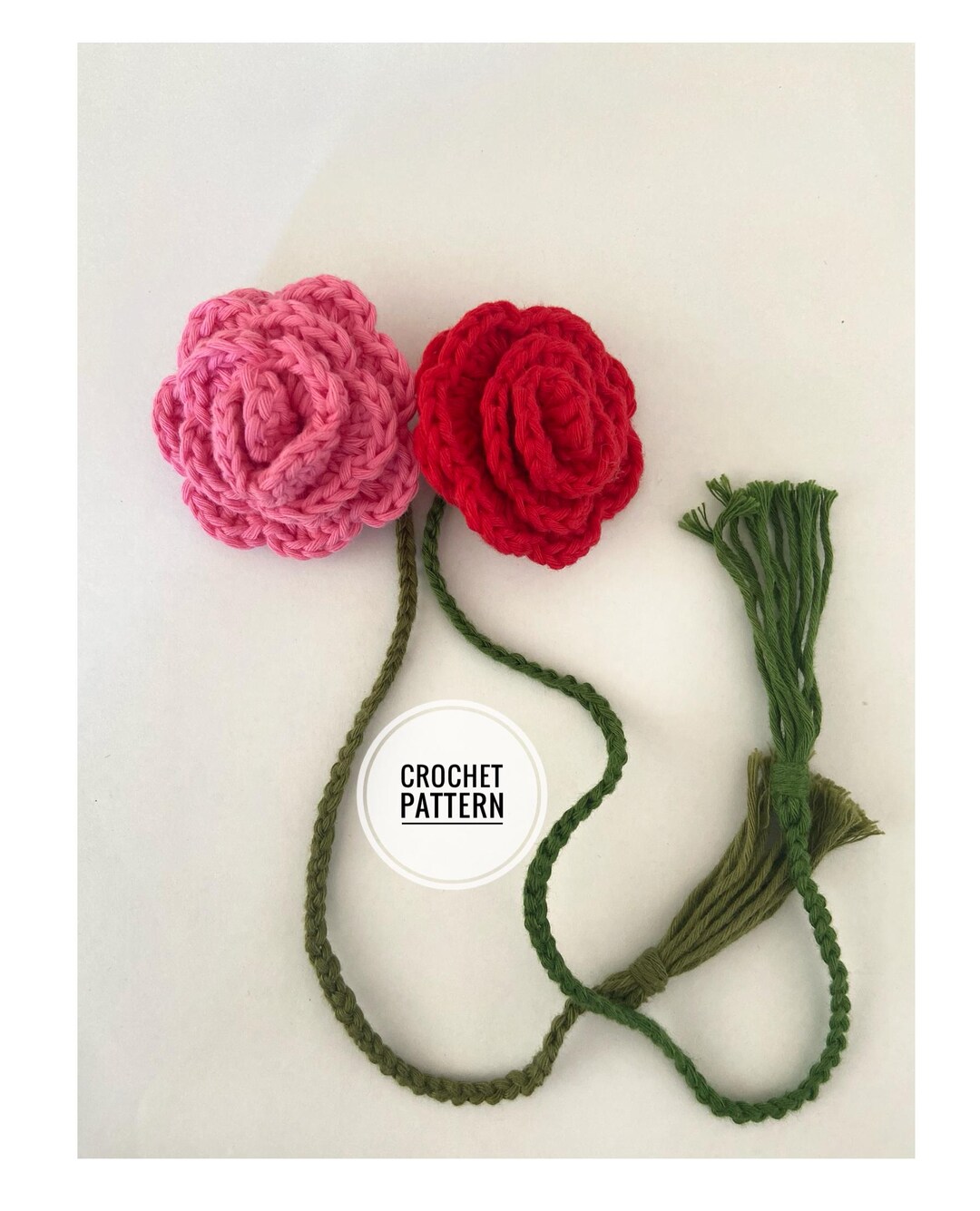 Rose Bookmark Pattern / Crochet Rose Bookmark Pattern - Etsy