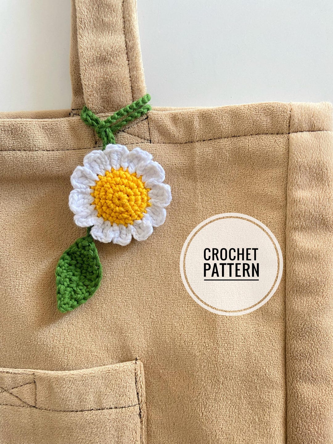 Crochet Daisy Bag Charm Pattern: PDF Flower Bag Accessory Tutorial - Etsy