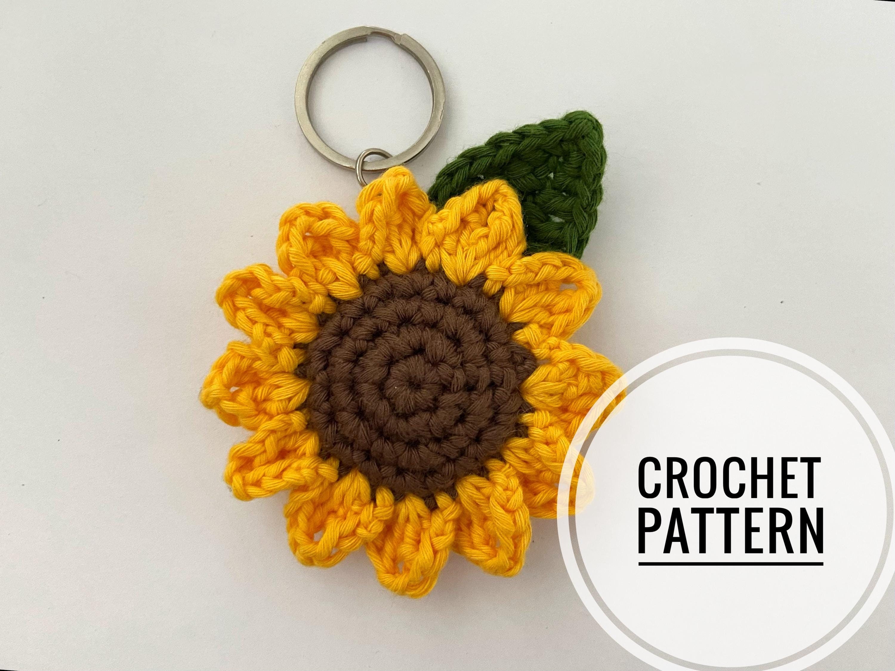 Crochet Sunflower Keychain Pattern: Amigurumi Charm (PDF Pattern) - Etsy