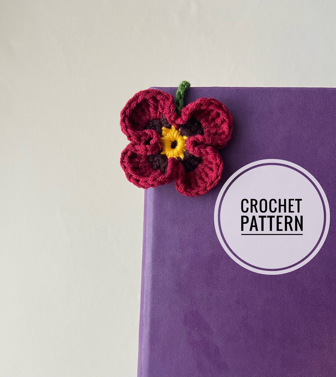 Poppy Flower Bookmark Pattern / Crochet Bookmark Pattern - Etsy