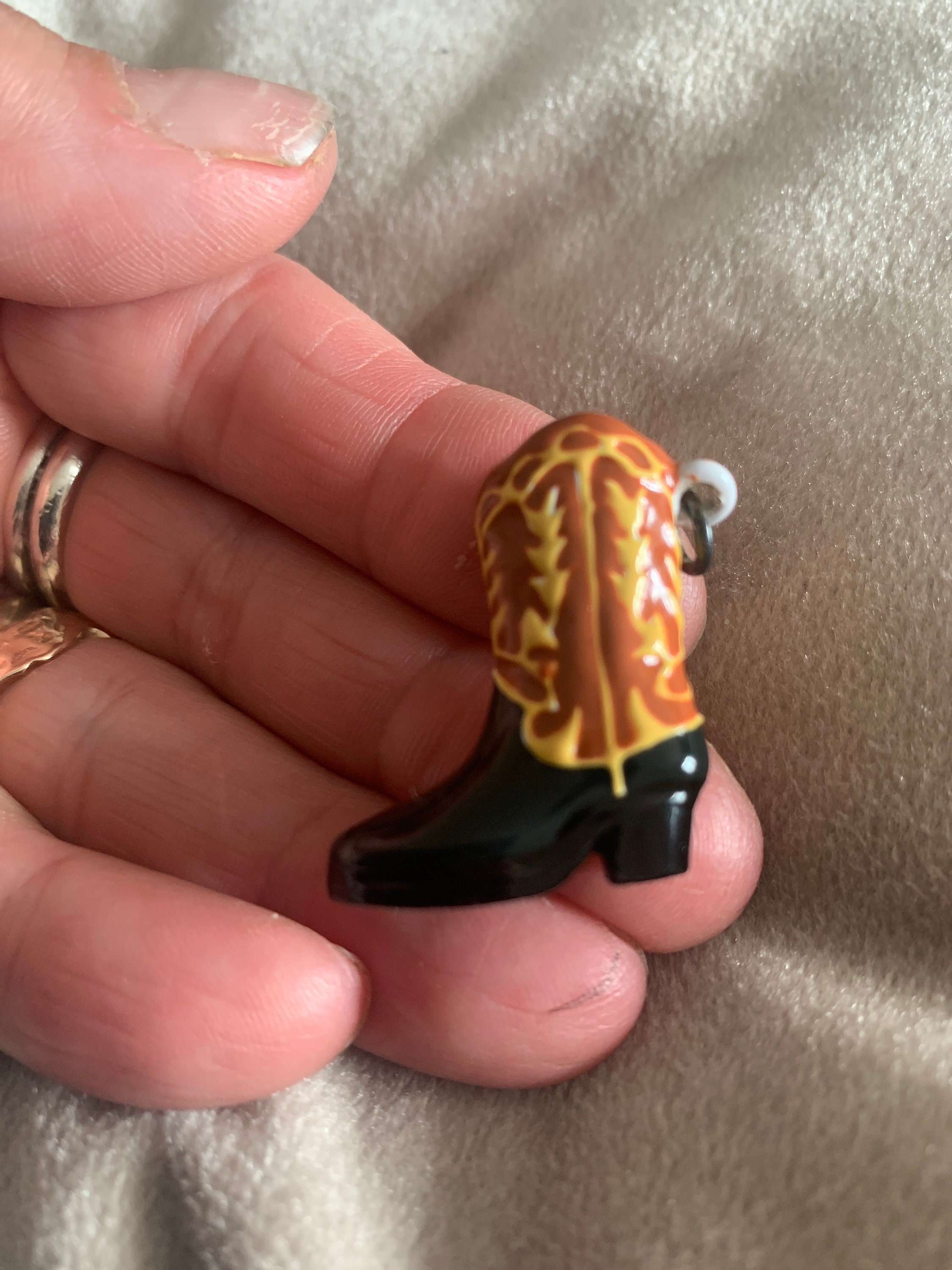 Vintage Enamel Miniature Cowboy Boot - Etsy