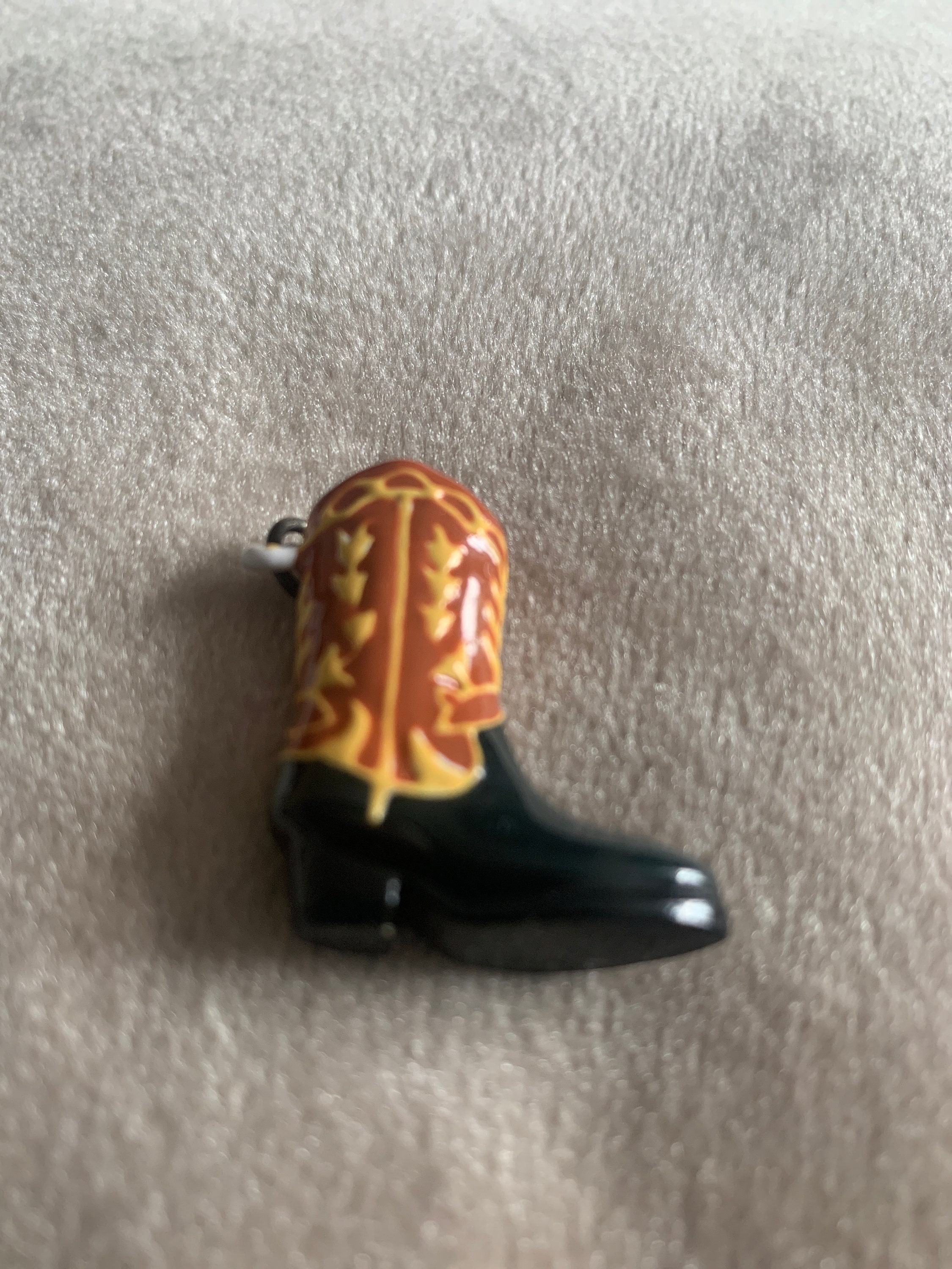 Vintage Enamel Miniature Cowboy Boot - Etsy