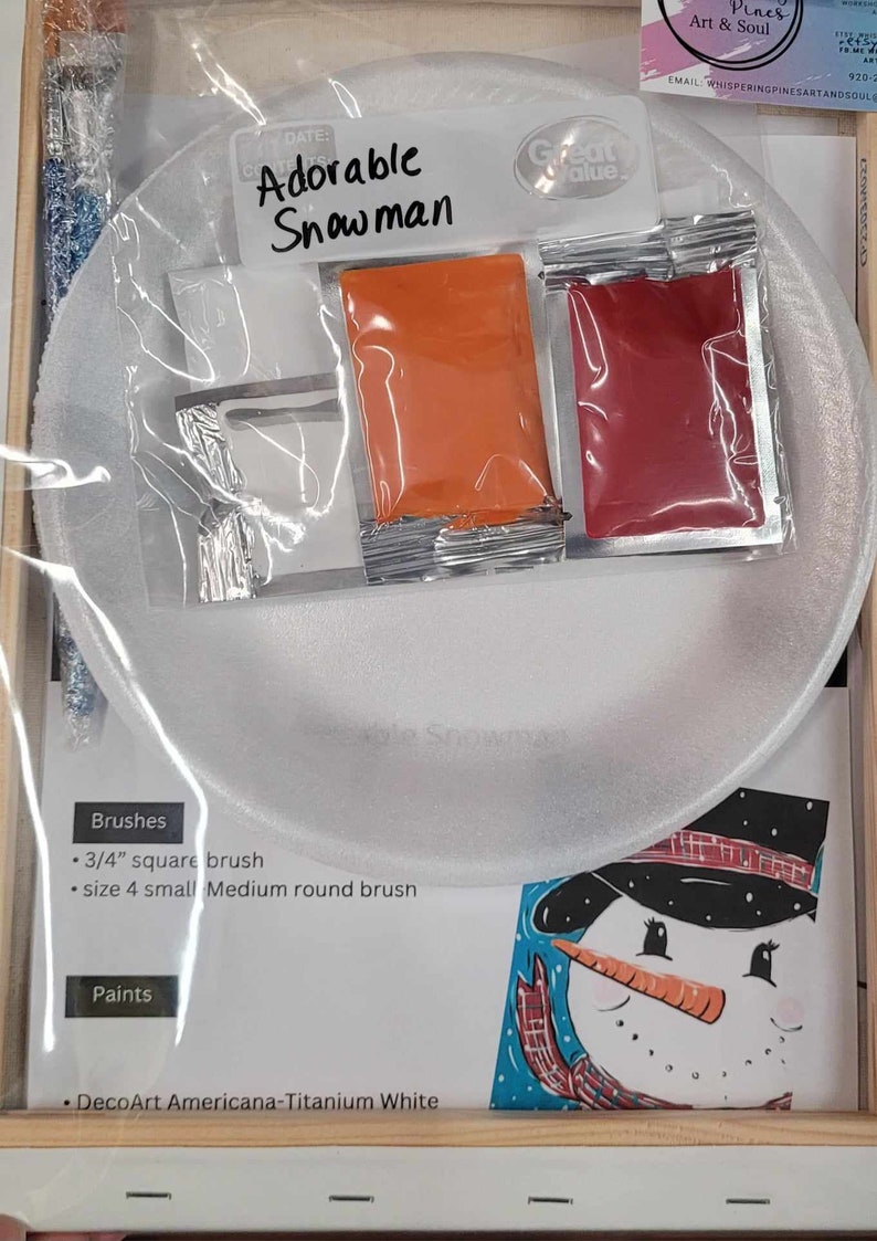 Snowman Paint Party Kit - Etsy