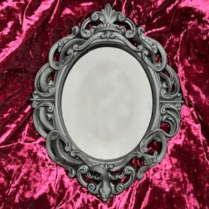 Snake *SCRYING MIRROR* Handmade Ornate Oval Plaster Snake Serpent Frame ...