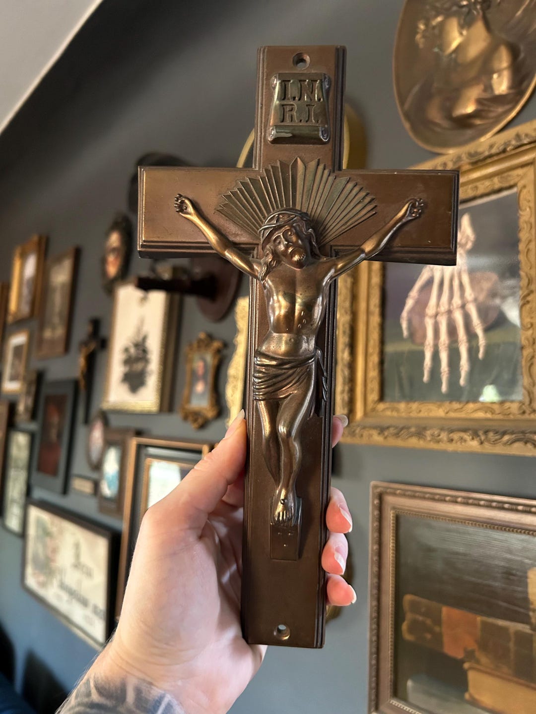 Metal Casket Crucifix (religious, Funeral, Funerary, Macab, Goth ...