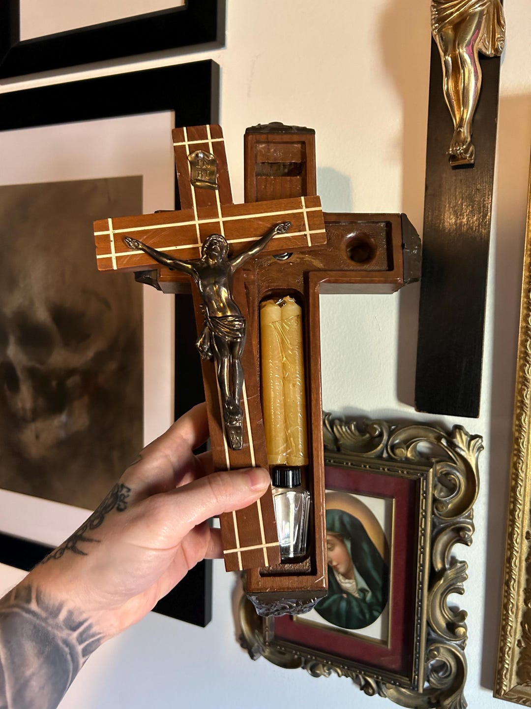 Last Rites Crucifix With Candles (macabre, Last Rites Kit, Sick Call ...