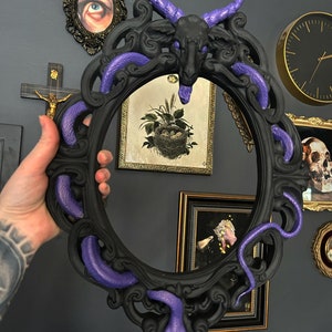 Handmade Ornate Oval Plaster Snake Serpent Frame With Baphomet (goth ...
