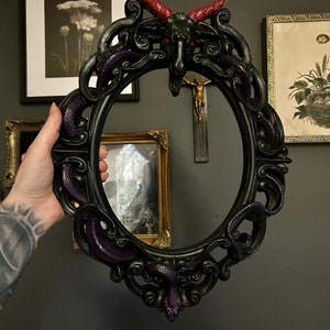 Handmade Ornate Oval Plaster Snake Serpent Frame With Baphomet (goth ...