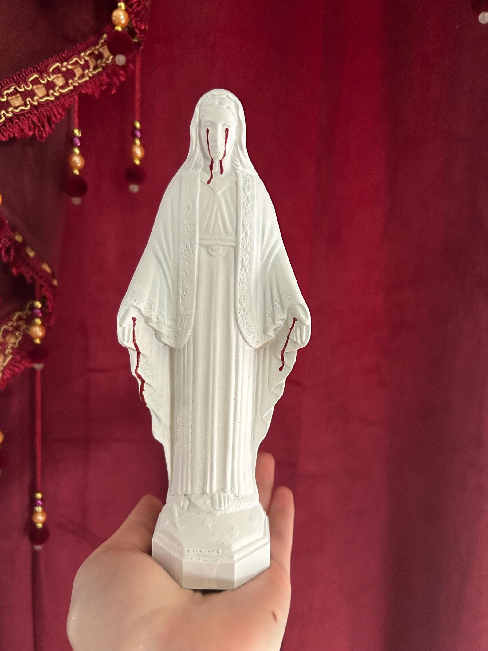 Hand Painted Stigmata Mary Figure goth Religious Gothic Dark Interiors ...