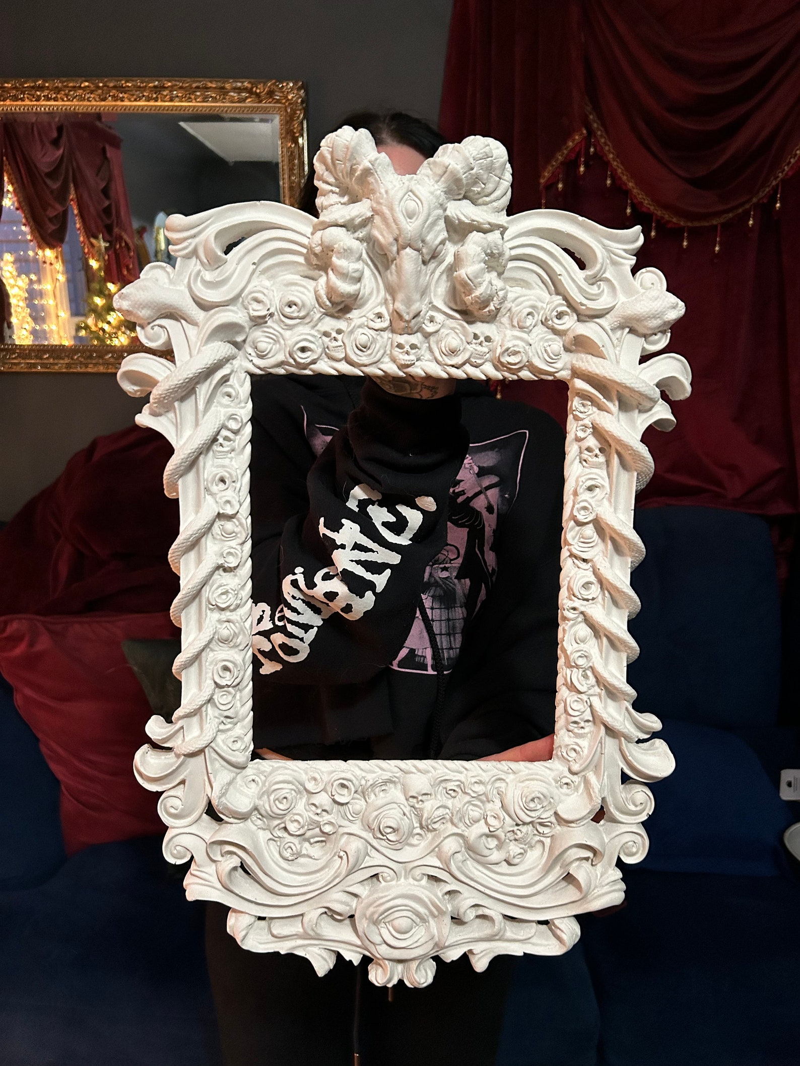 Goth Baphomet Snake Frame Rectangle 8x10 ornate Gothic Occult Decor ...