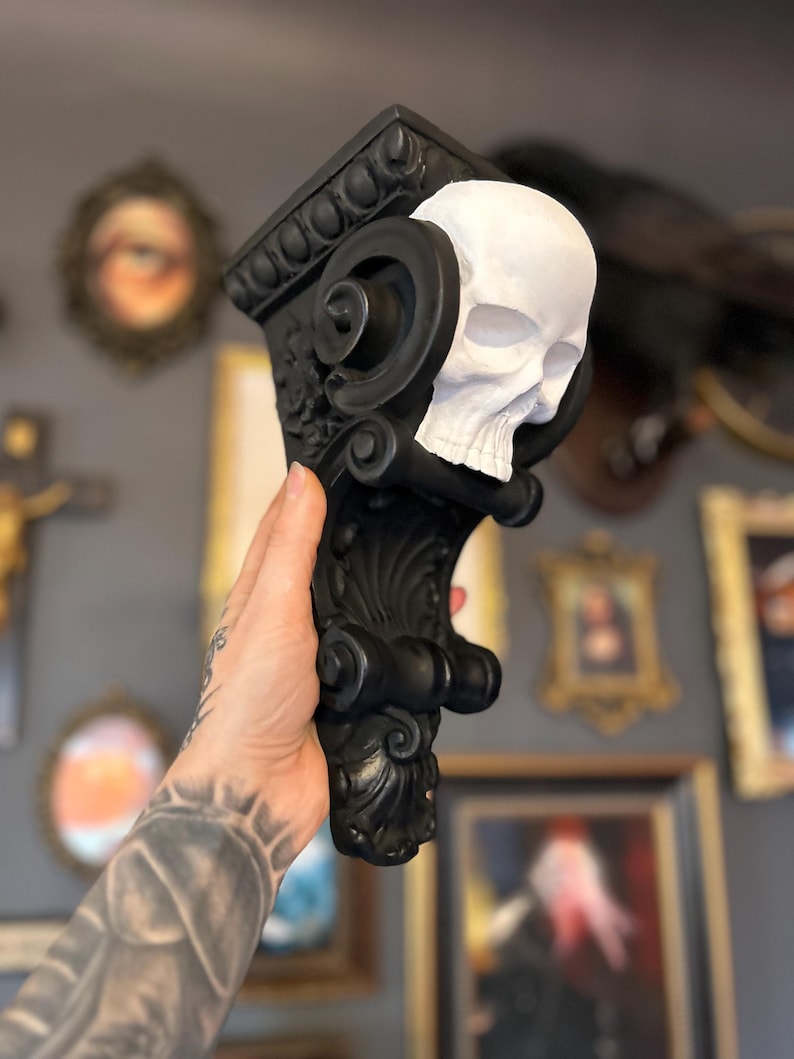 Ornate Plaster Skull Corbel: Gothic Victorian Wall Sconce - Etsy