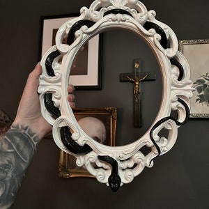 Handmade Ornate Oval Plaster Snake Serpent Frame (goth, Gothic, Dark ...